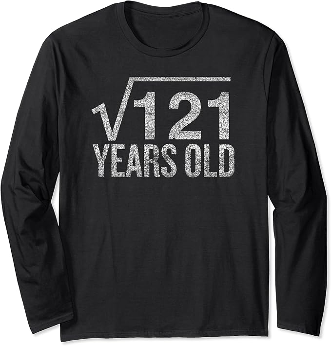 Amazon Square Root Of 121 Equals 11th Birthday 11 Years Old Long Sleeve T Shirt Clothing amazon-square-root-of-121-equals-11th-birthday-11-years-old-long-sleeve-t-shirt-clothing